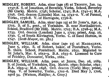Midgley Of Thirsk and Coxwold